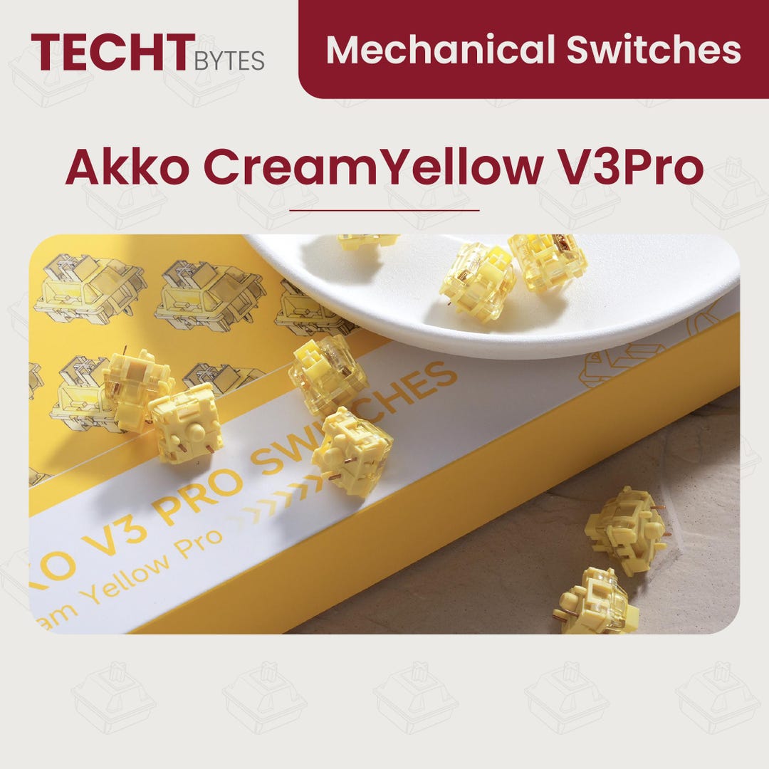 Akko Cream Yellow V3 Pro Linear Switch for Mechanical Keyboard 45 ...