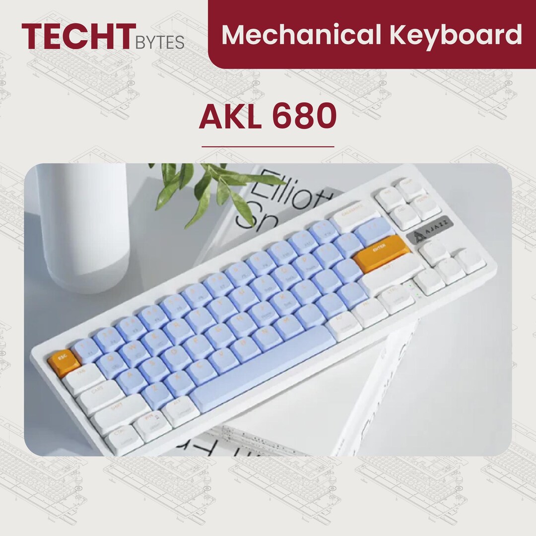 Ajazz AKL680 Low-profile Mechanical Keyboard (65% Keyboard Layout, Tri ...