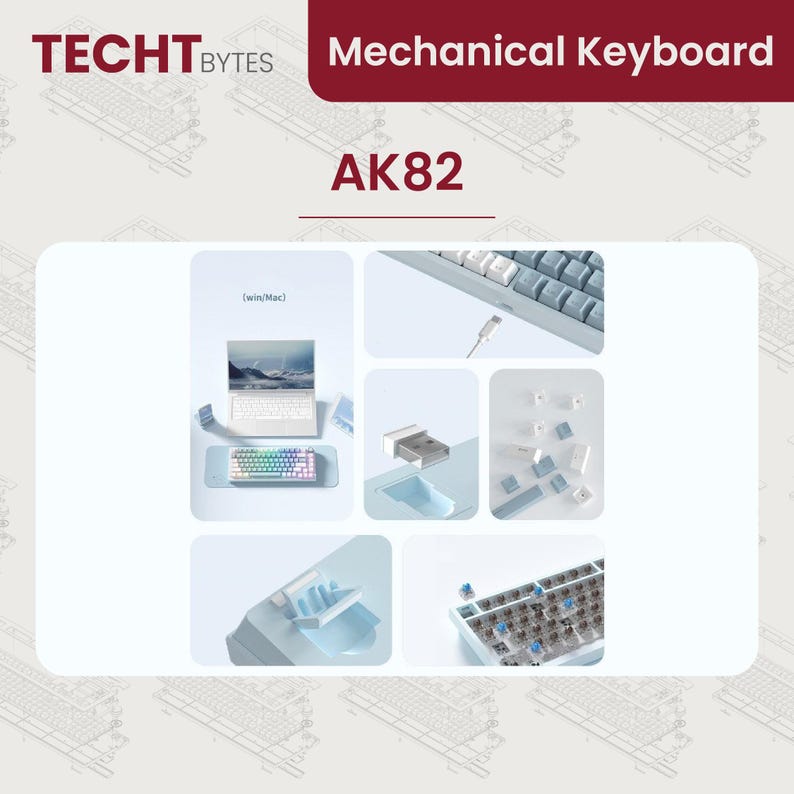 AK82 Hot-swappable Mechanical Keyboard (75% Keyboard Layout, Tri-mode ...
