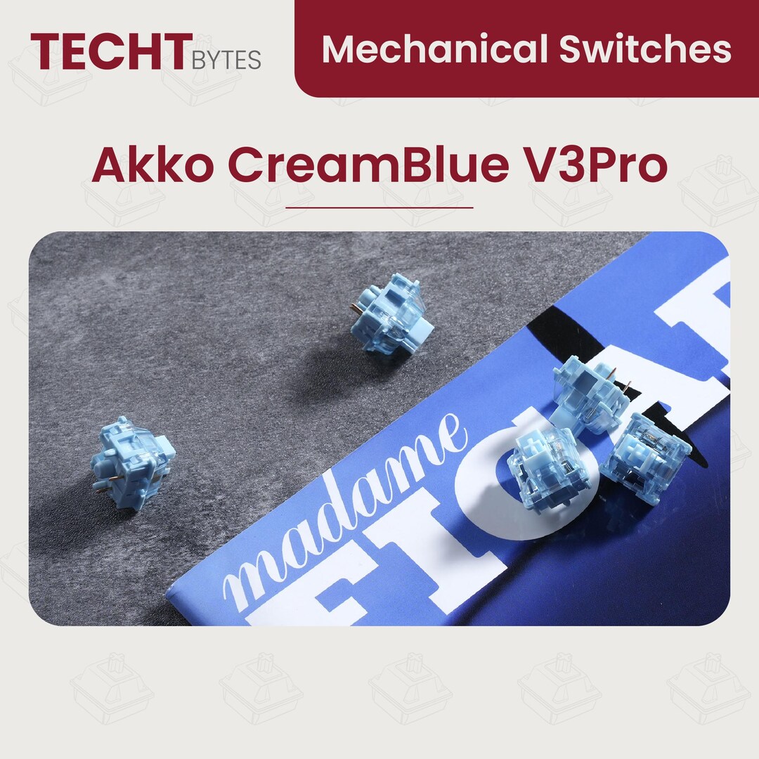 Akko Cream Blue (V3 Pro) - Tactile Switch for Mechanical Keyboard (45 ...