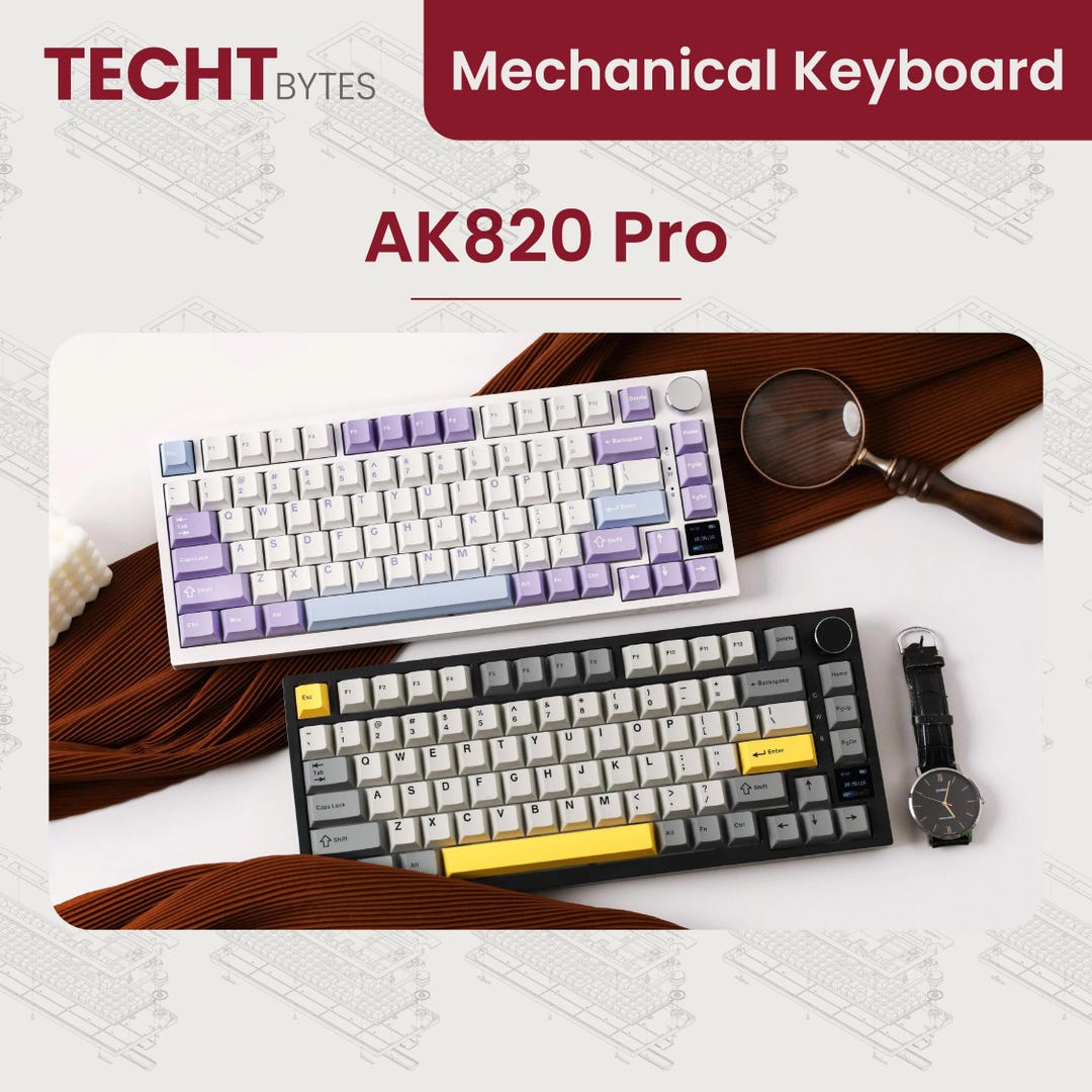 Ajazz AK820 Pro Hot-swappable Mechanical Keyboard With Display Screen ...
