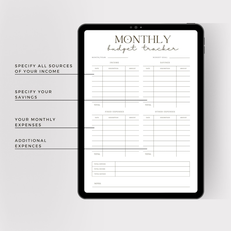 Budget Monthly Tracker / Expense Tracker / Budget Planner / Money ...