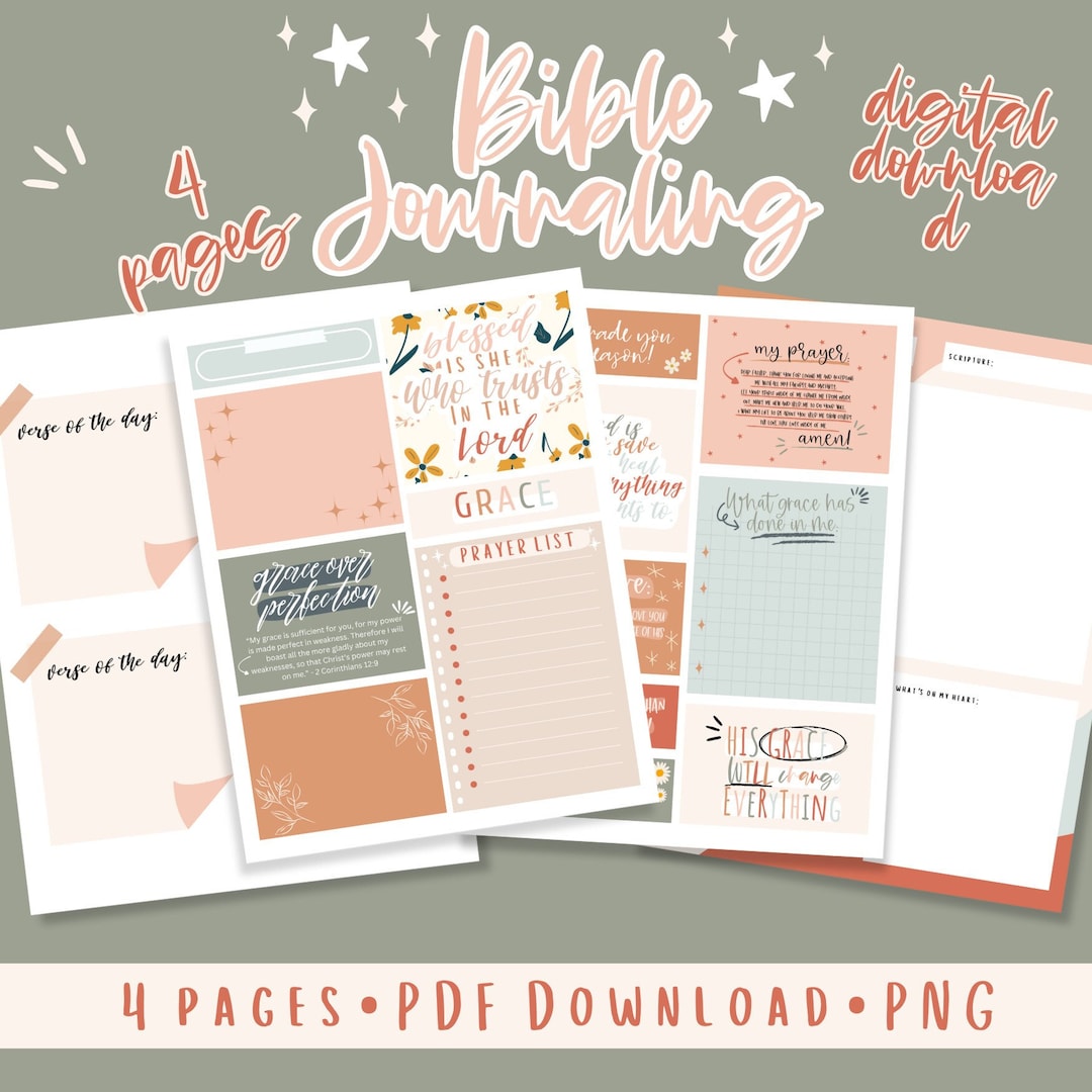 Christian Bible Journaling Printable Bundle: Devotional Digital ...