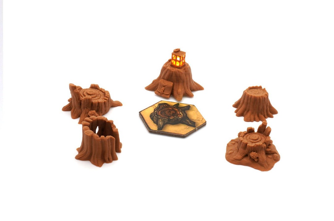 3D Tree Stumps for Gloomhaven, Frosthaven, D&D, Pathfinder – 5-piece ...