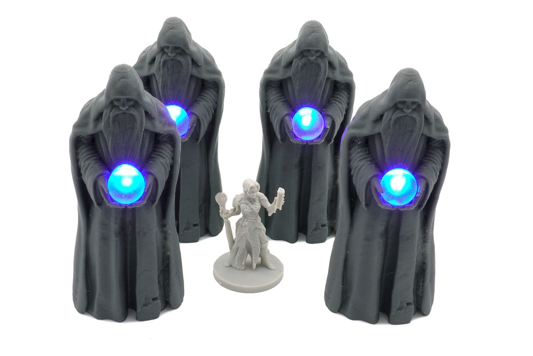 3D Printed Wizard Statue With LED – for Gloomhaven, Jaws of the Lion ...