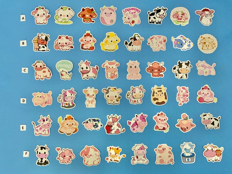 Kawaii Cow Stickers - Etsy