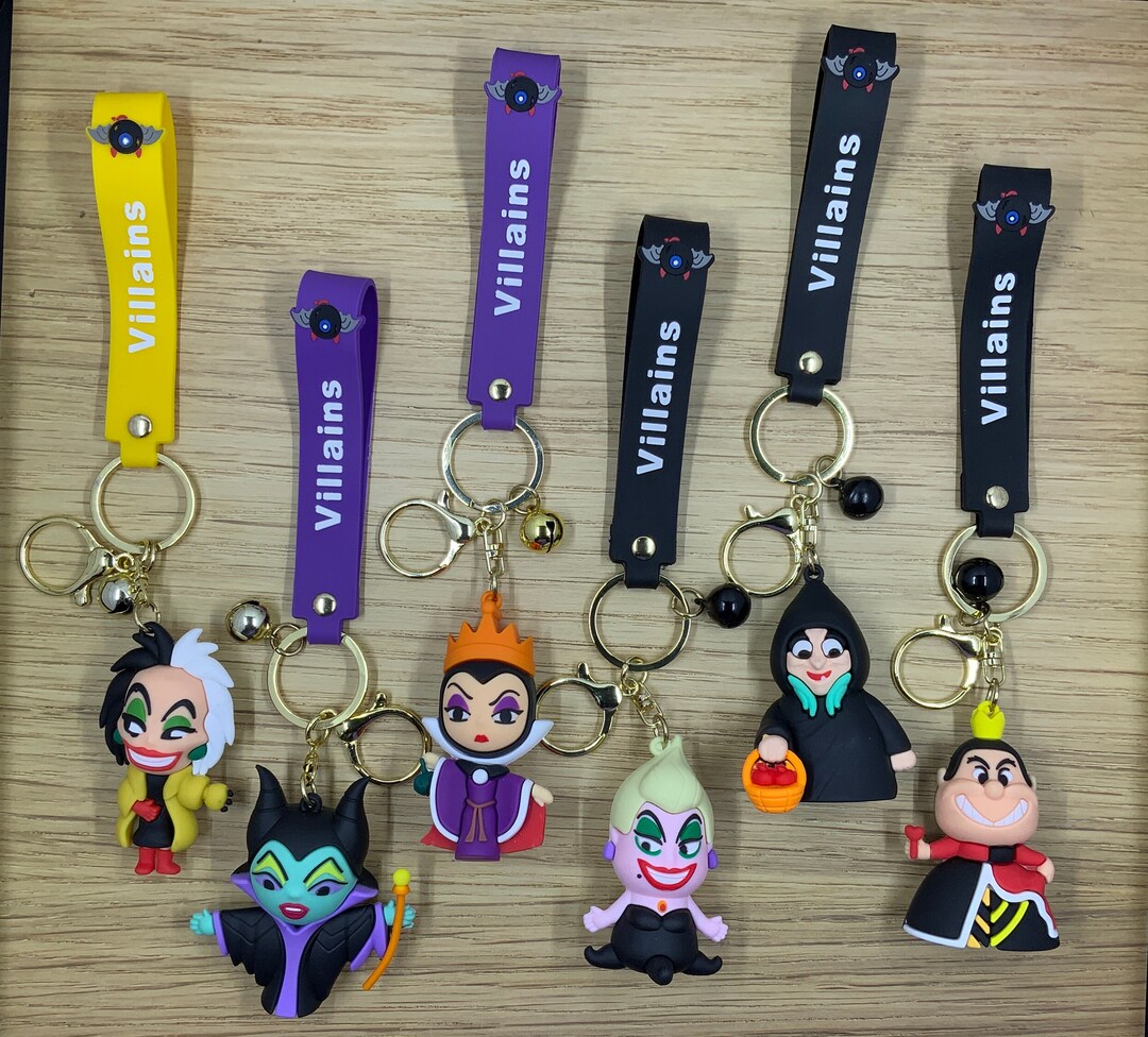 3D Villains Keychain: Cruella, Maleficent, Ursula, Evil Queen - Etsy