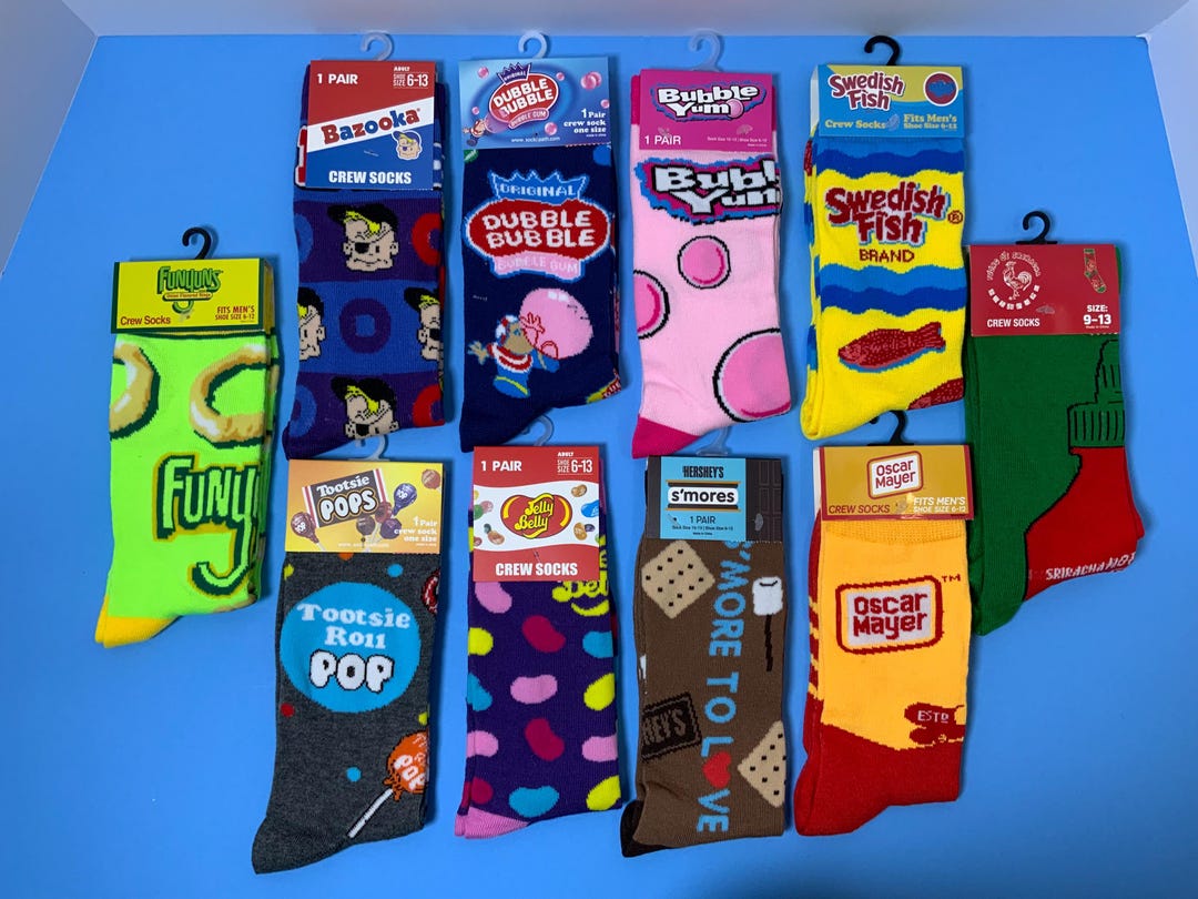 Novelty Food Crew Socks: Candy & Snack Designs - Etsy