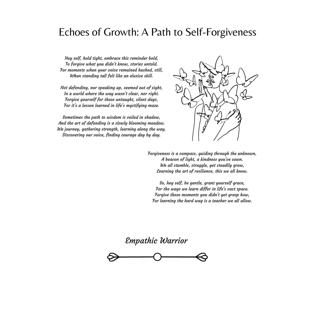 Echoes of Growth: A Path to Self-forgiveness | Custom Poem Print - Etsy