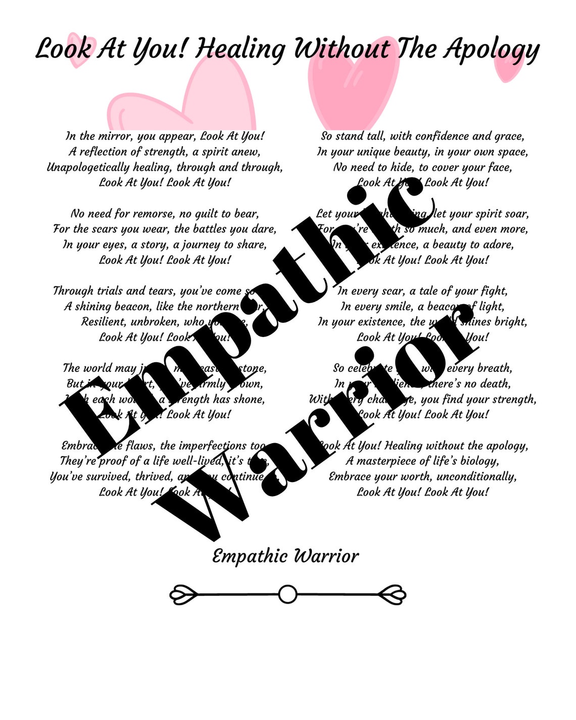 Look at You Healing Without the Apology Poem Digital Download Poetry ...