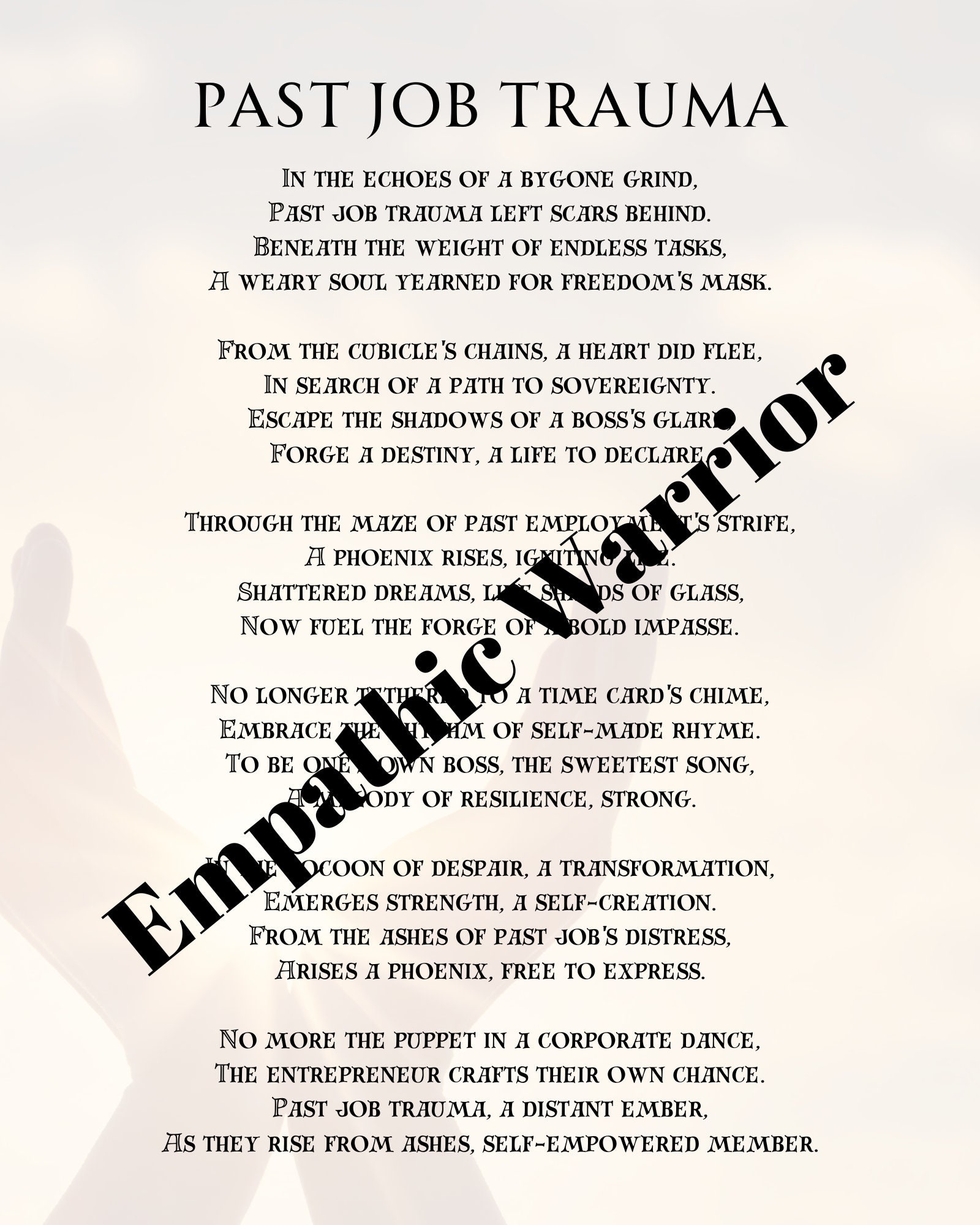 Past Job Trauma Trauma Digital Poem - Etsy