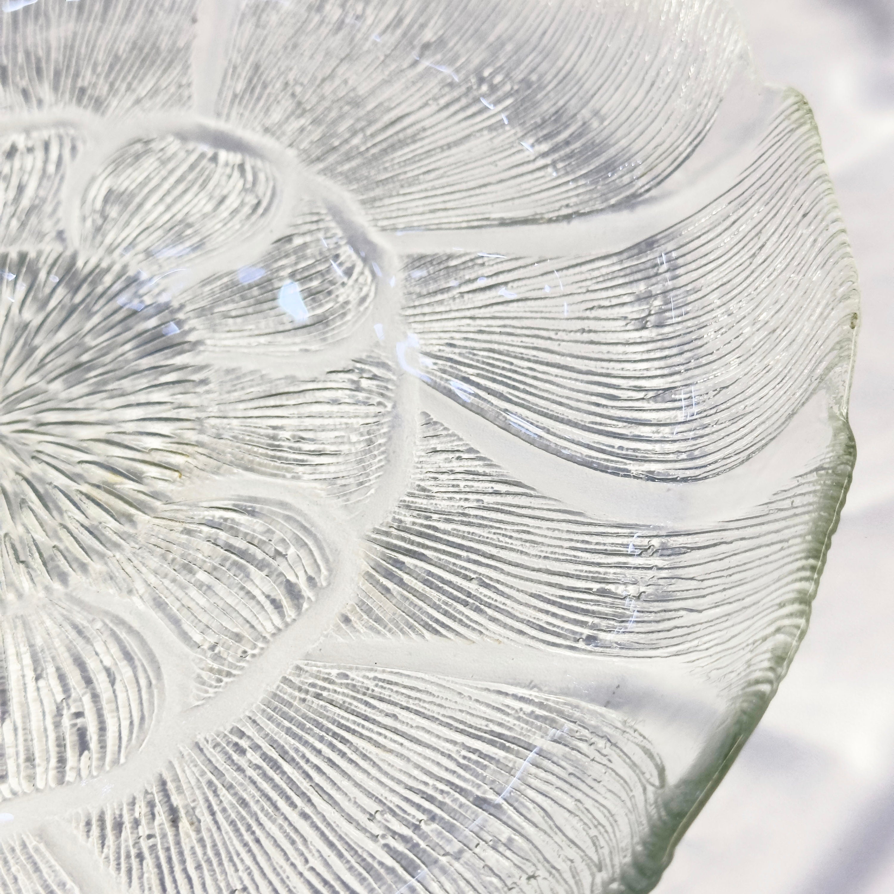 Vintage Rare Arcoroc fleur 10 3/4 Dinner Plate Clear Textured Glass ...