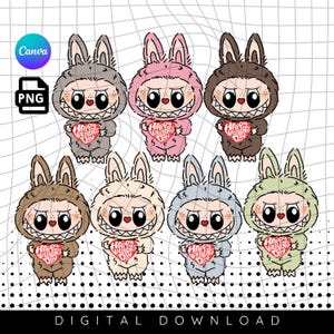 41 Labubu Hearts, Labubu Stickers, Labubu Clipart, Instant Download ...