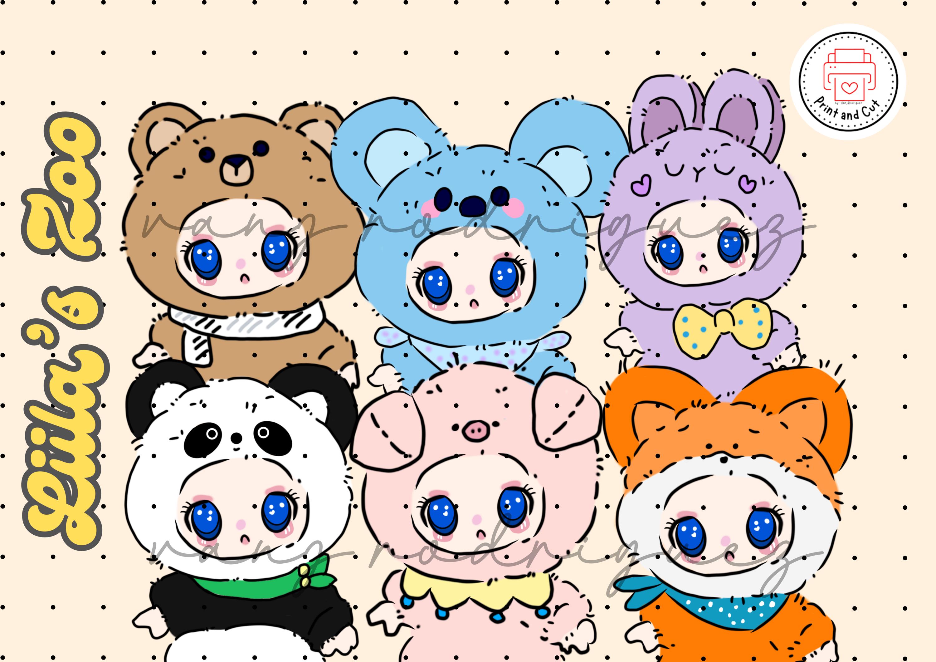 Liila's Lucky Cat and Zoo Inspired Clipart Bundle, Liila Lucky Cat ...