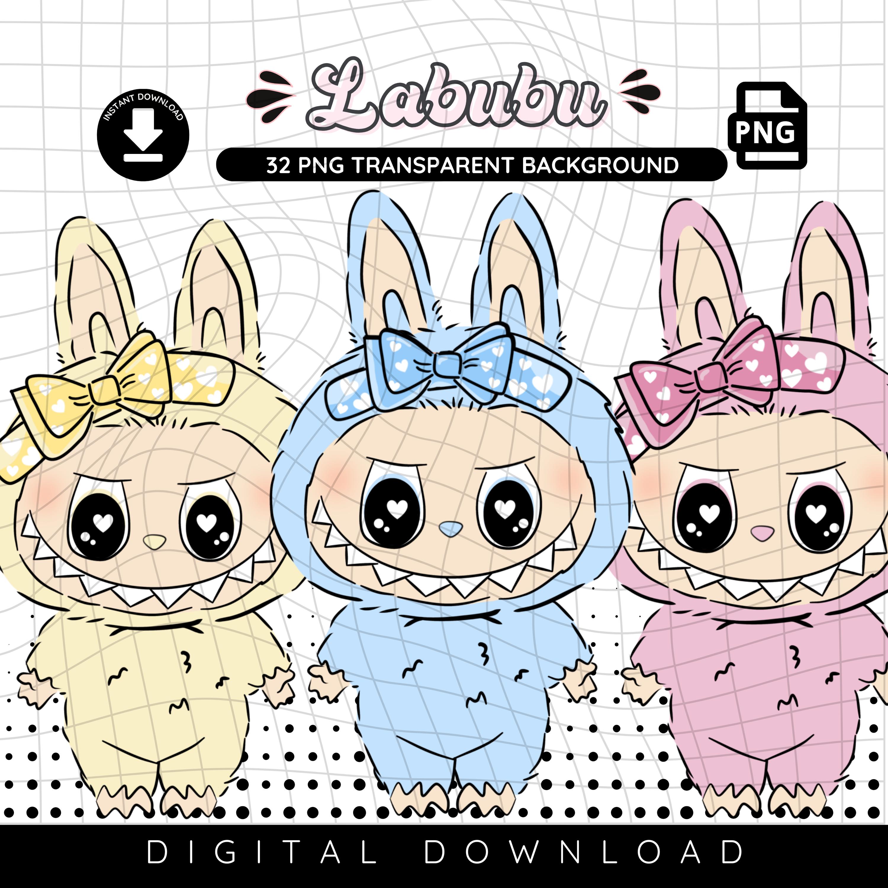Pack of 28 Labubu With Bow Clipart PNG, Labubu Designs, Instant ...