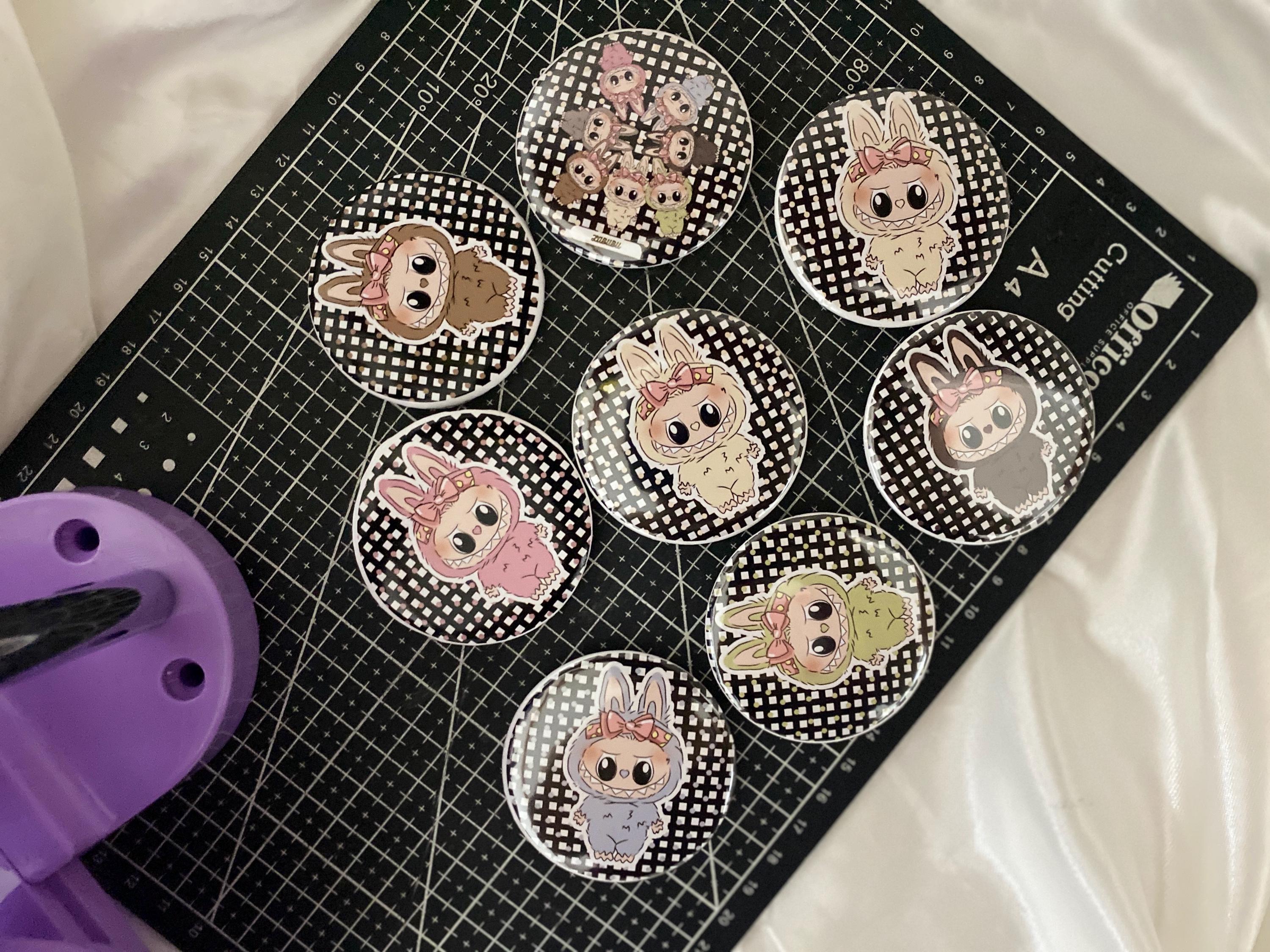 LABUBU 58mm Badge Pin Templates, Button Pins - Etsy
