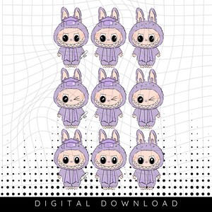 Pack of 72 LABUBU Graduation Clipart PNG, Print and Cut, Instant ...