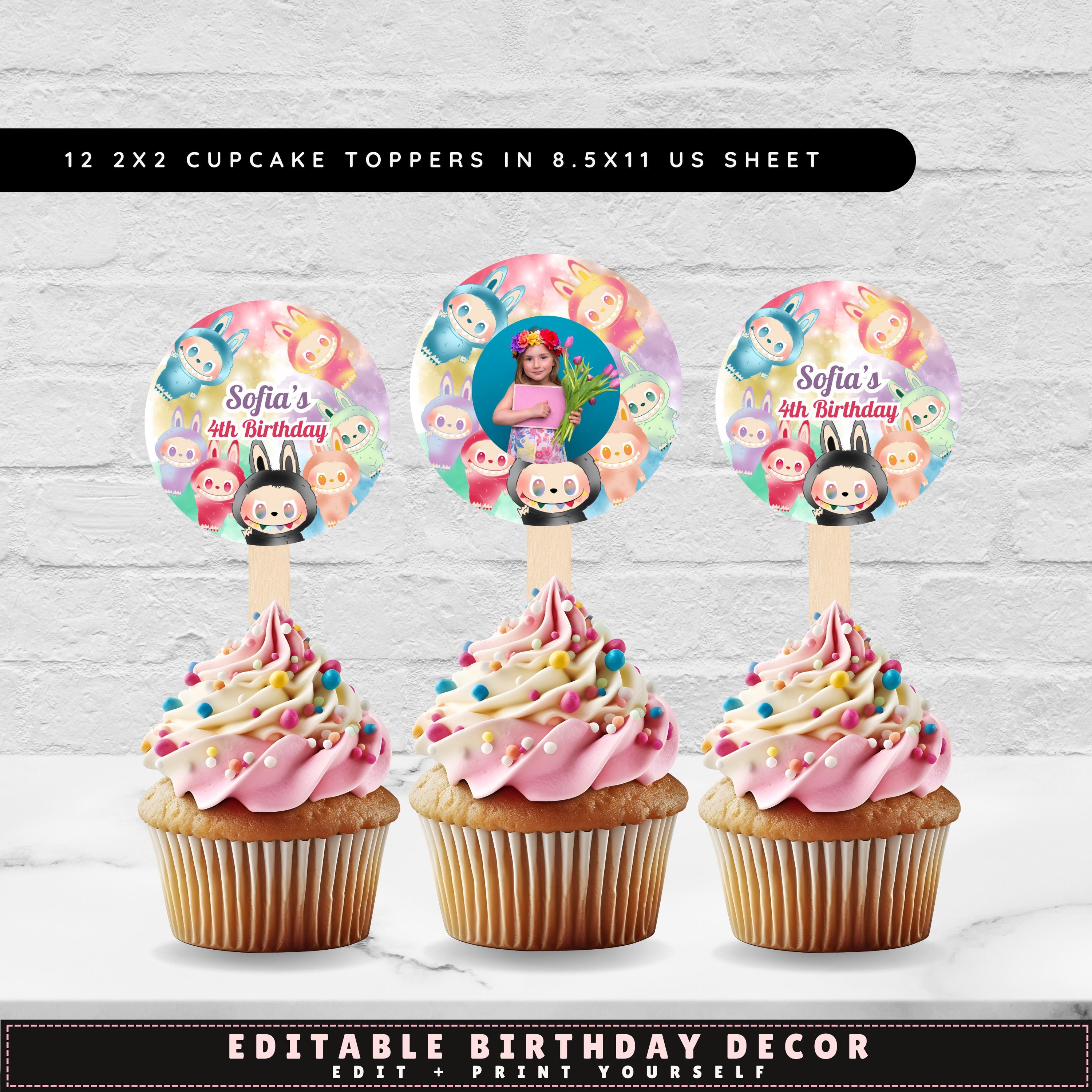 Editable Labubu Version 3 Cake Toppers, Printable Party Decors, Labubu ...