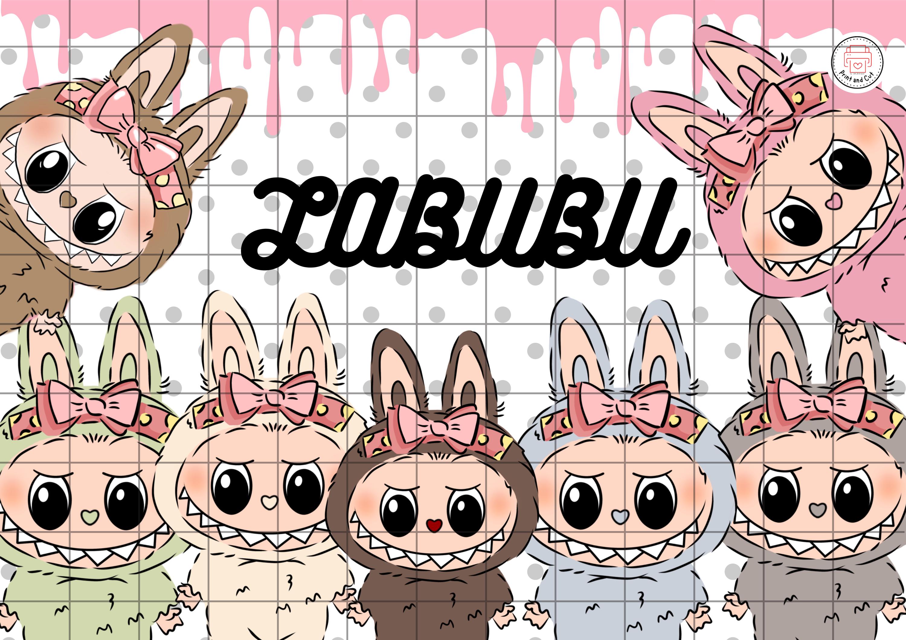 Pack of 28 Labubu With Bow Clipart PNG, Labubu Designs, Instant ...