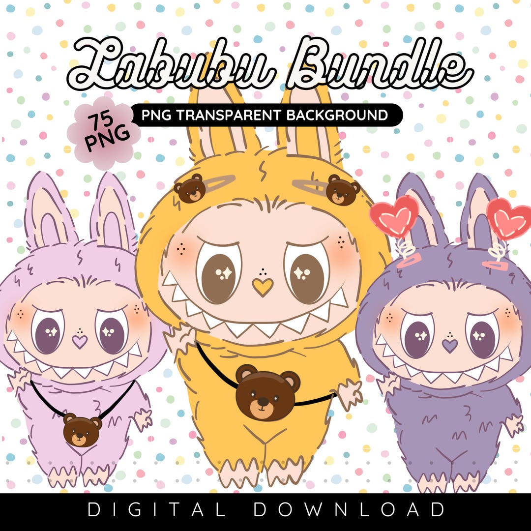 75 Labubu Fullbody PNG Bundle, Labubu Print and Cut, Digital Download ...