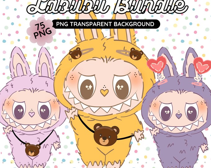 48 PNG Labubu Head Sweet Valentines Bundle Png, Labubu PNG, Labubu ...