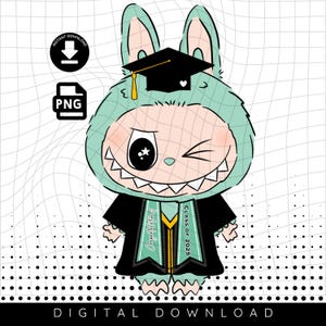 Pack of 72 LABUBU Graduation Clipart PNG, Print and Cut, Instant ...