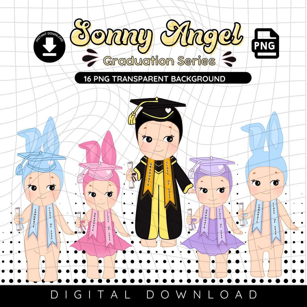 Sonny Angel 2025 Graduation Clipart, 16 PNG Designs (digital Download ...