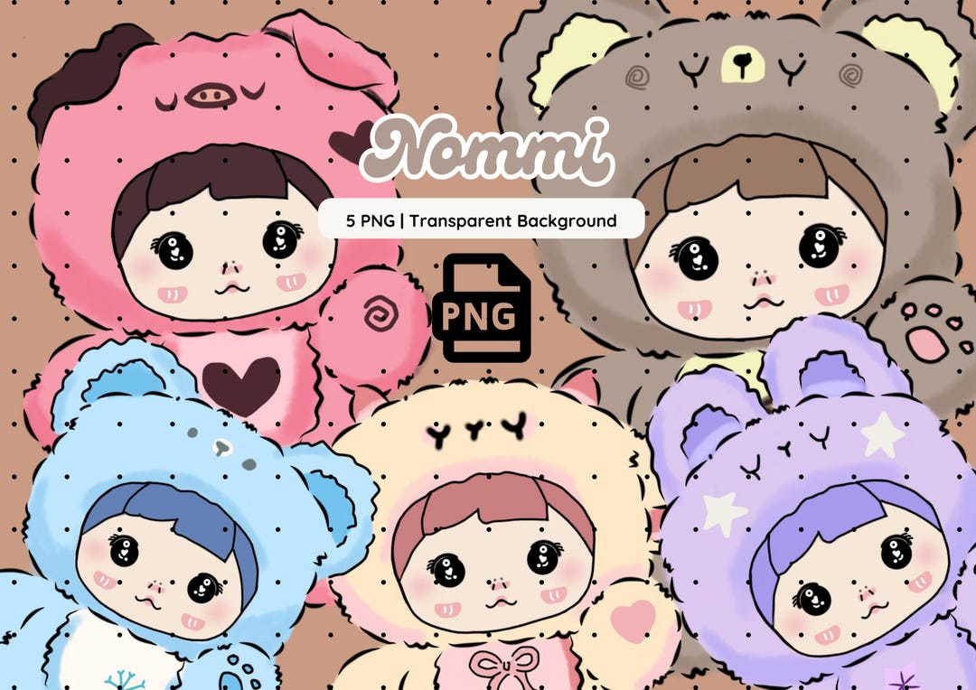 Cute Doll Clipart, Doll Printables, Print and Cut PNG, Nommi Doll ...