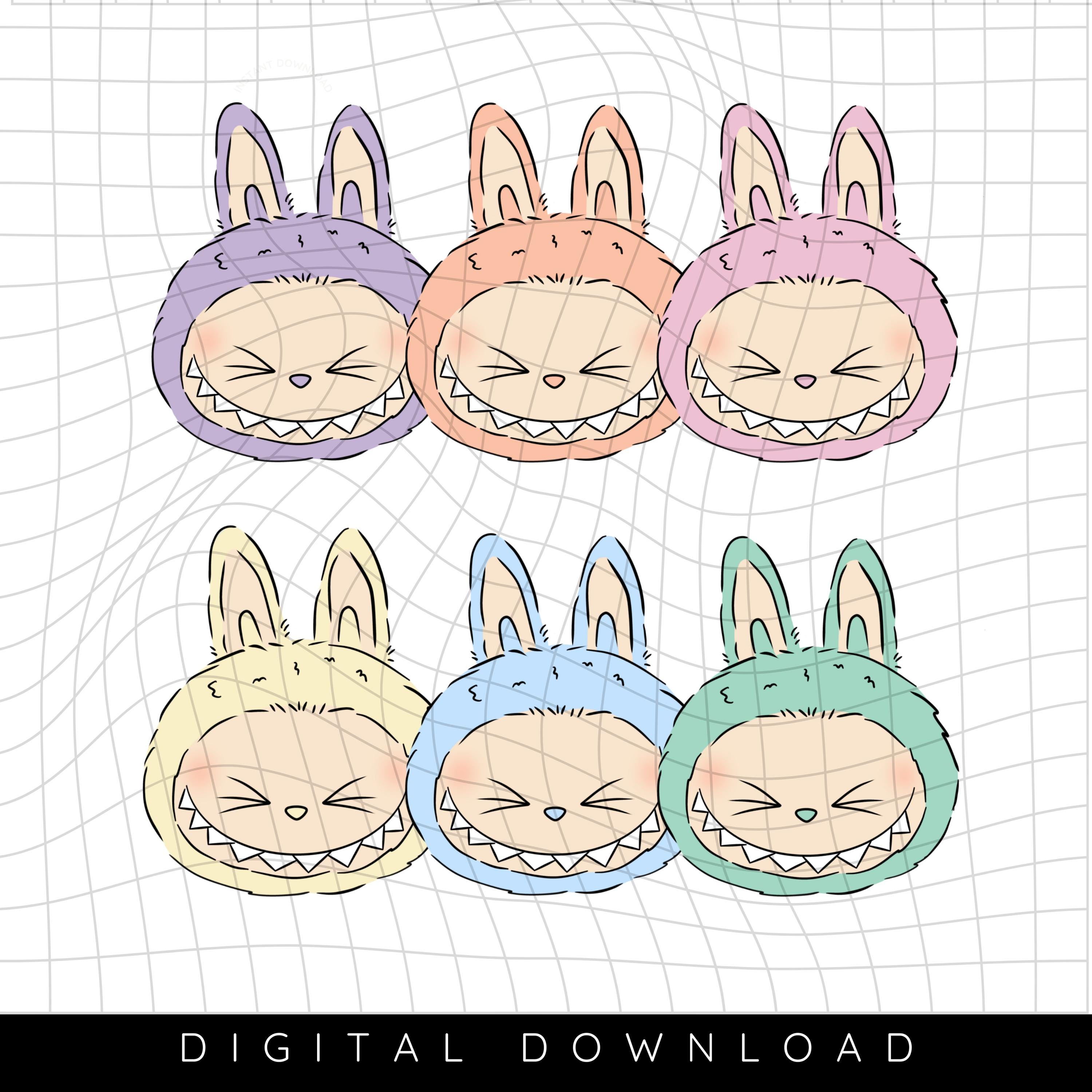 38 cabezas de LABUBU (imágenes prediseñadas, PNG), diseño de Labubu ...