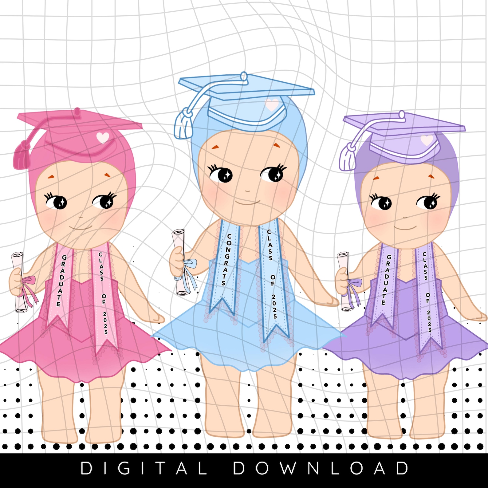16 Sonny Angels Graduation Clipart PNG, Instant Download, Digital ...