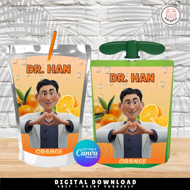 Kpop Dr. Han Drink Label, Editable Party Favor, Huntrix Design (digital ...