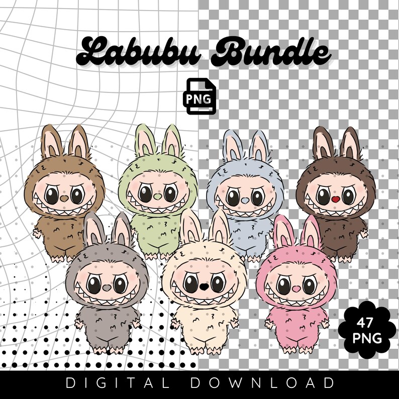 Paquete Labubu 75 PNG, San Valentín, Labubu para imprimir y cortar ...