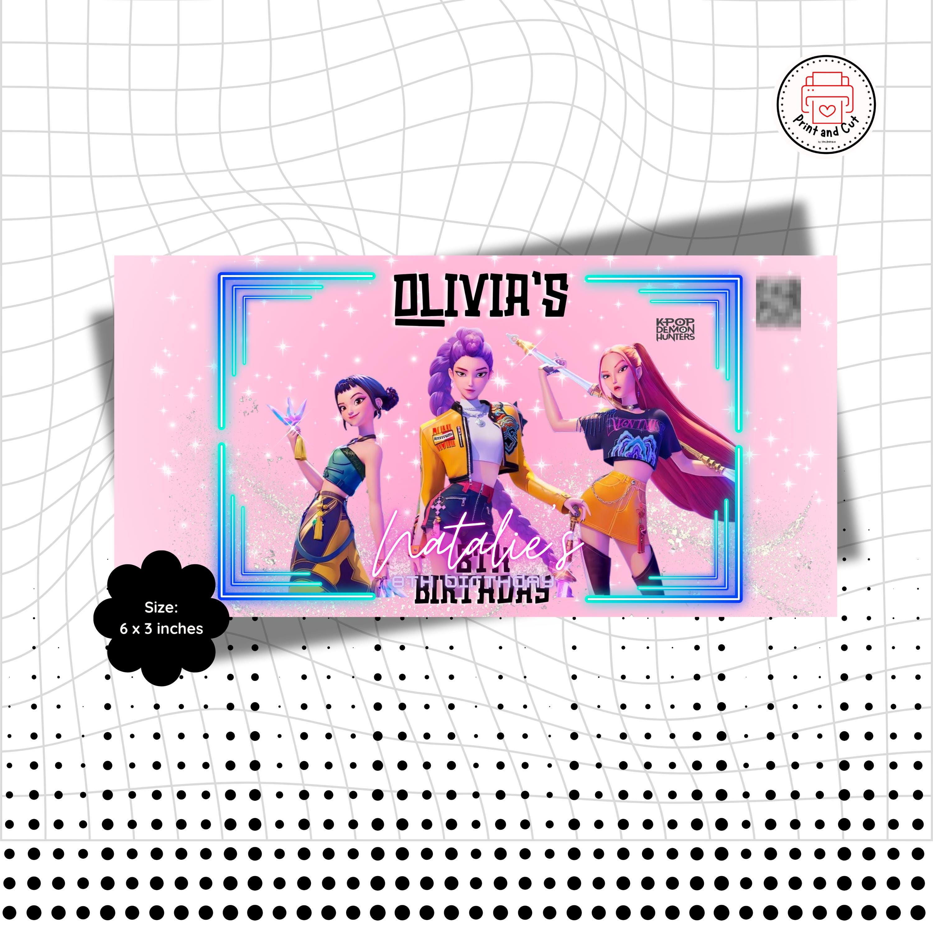 Kpop HUNTRIX Editable Gable Box Template, K-pop Demon Hunters Party ...