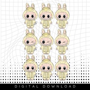 Pack of 72 LABUBU Graduation Clipart PNG, Print and Cut, Instant ...