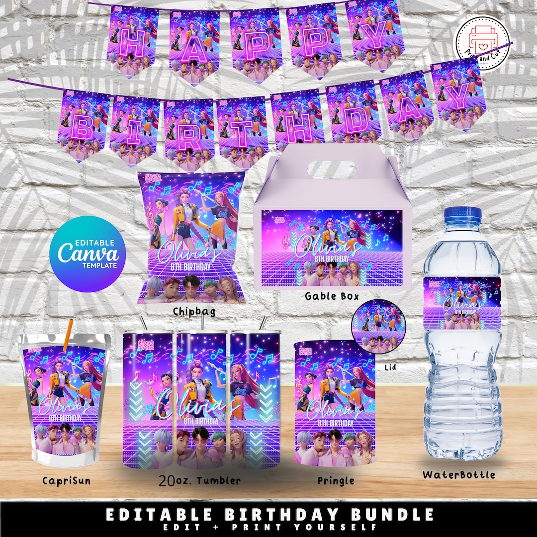 Kpop Demon Hunters Birthday Decorations Bundle, Huntrix Party Favors ...