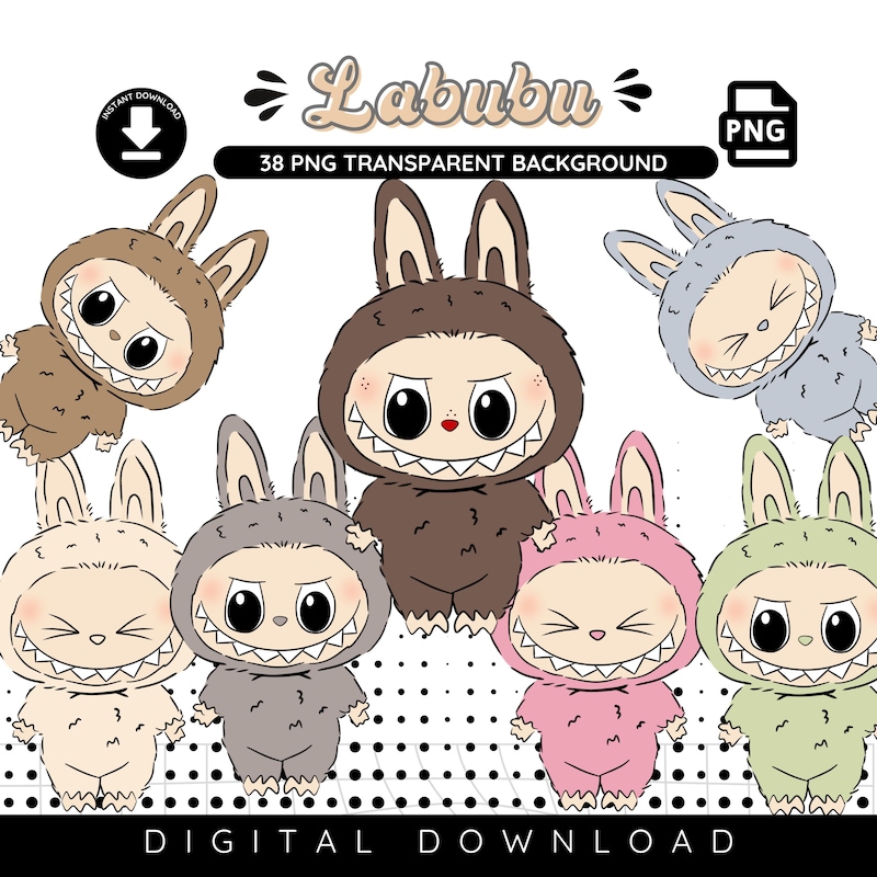 Printable Labubu Stickers - Etsy