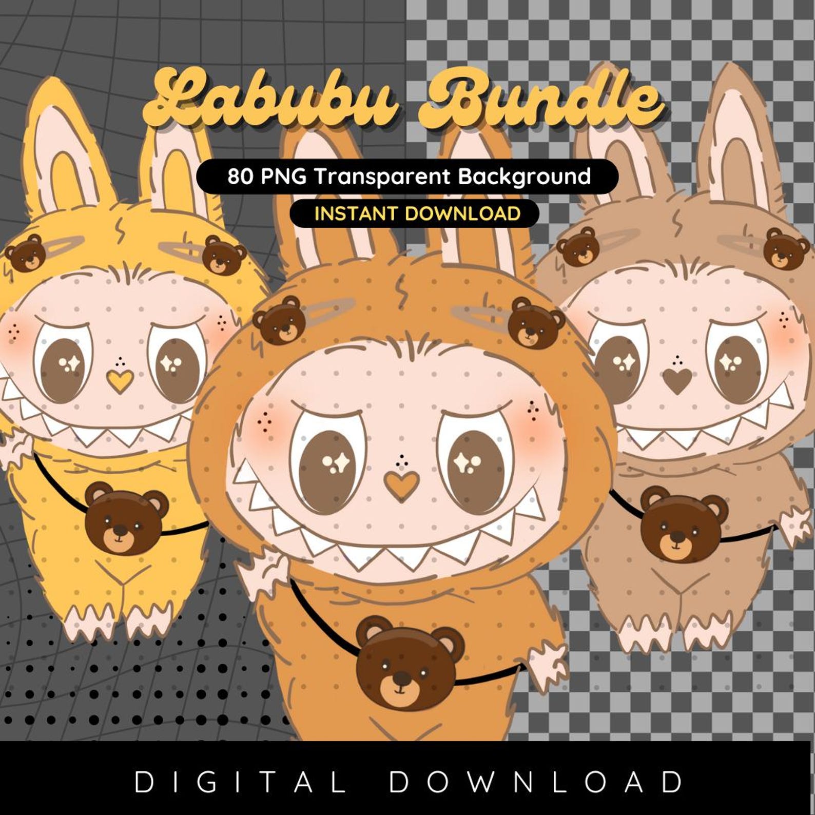 75 Labubu Fullbody PNG Bundle, Labubu Print and Cut, Digital Download ...