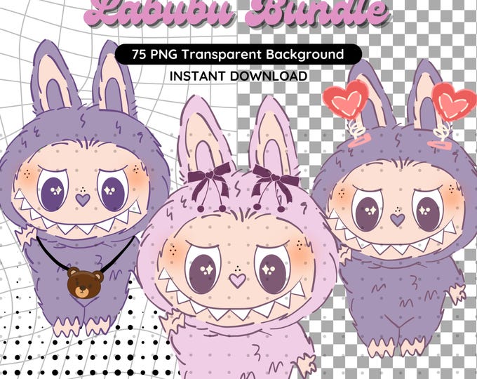 48 PNG Labubu Head Sweet Valentines Bundle Png, Labubu PNG, Labubu ...