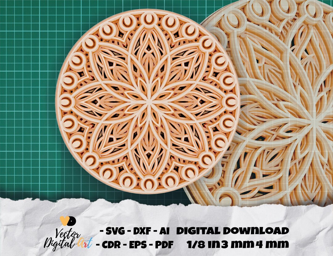 Intricate Multi-layered Mandala Dxf, Svg, Pdf Digital Download - Etsy