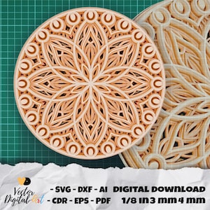 Intricate Multi-layered Mandala Dxf, Svg, Pdf Digital Download - Etsy