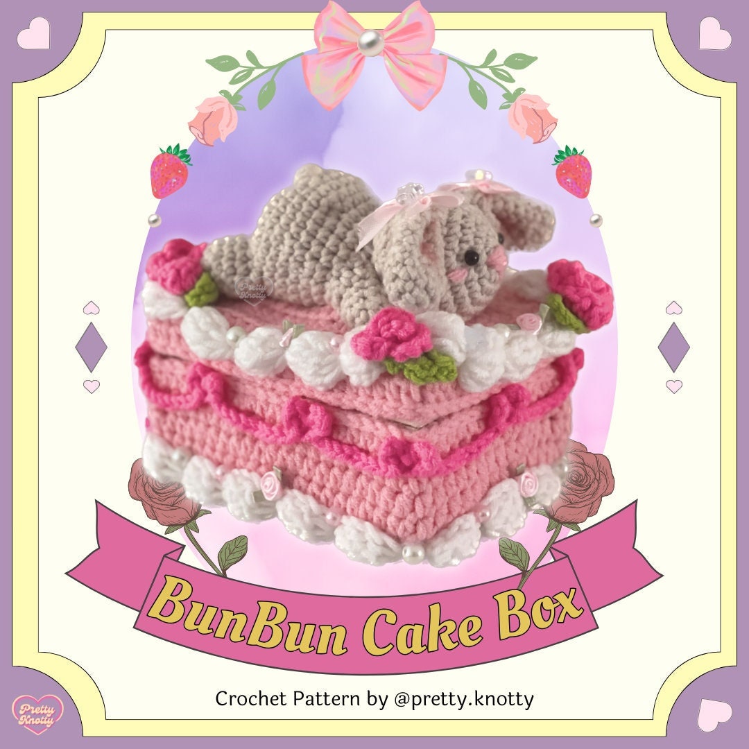 Bunbun Cake Box Crochet PATTERN (PDF - Digital Product) | Bunny Cake Crochet - Etsy
