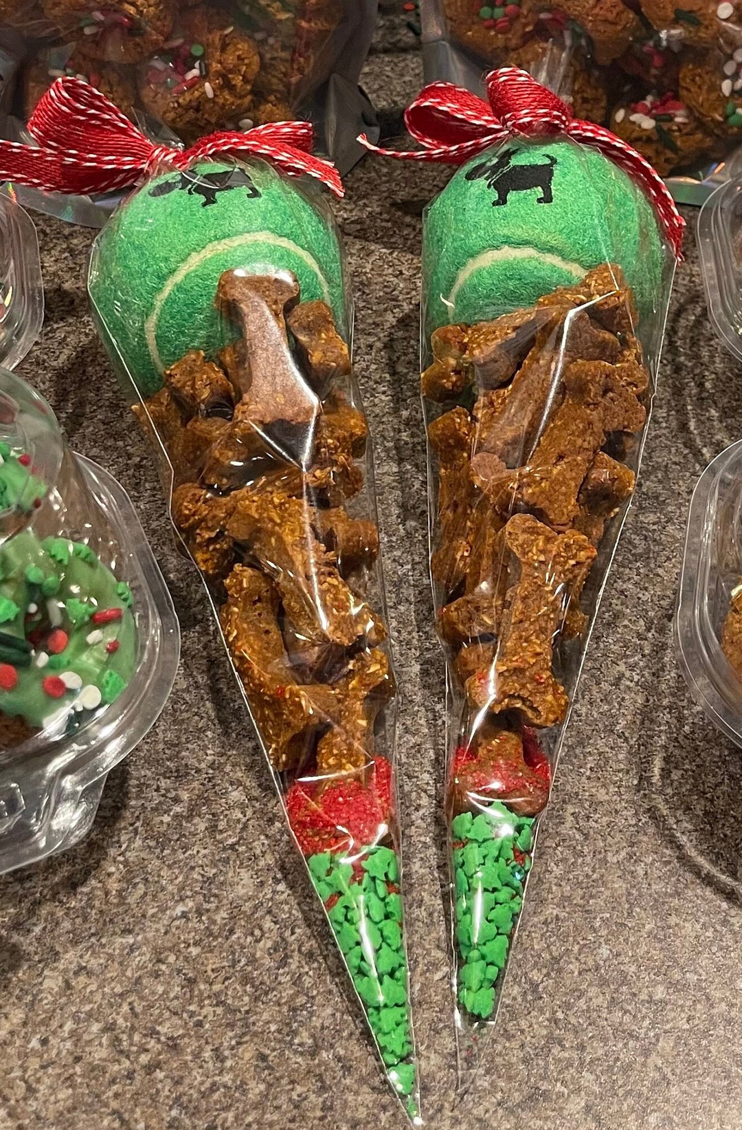 Cone Snack Pack Bone Shaped Animal Treats With Squeaker Ball Safe for ...