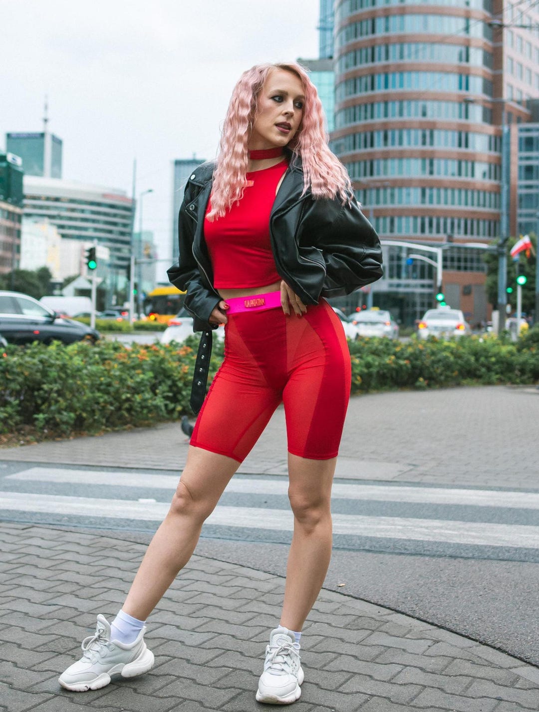 Cherry Red Biker Shorts, High-waisted Sheer Dance Shorts - Etsy