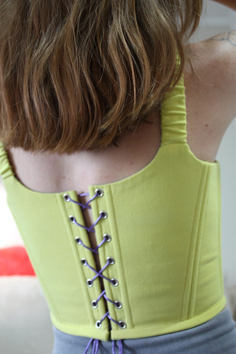 Sustainable Fashion Statement: Upcycled Yellow Polo Corset - Etsy