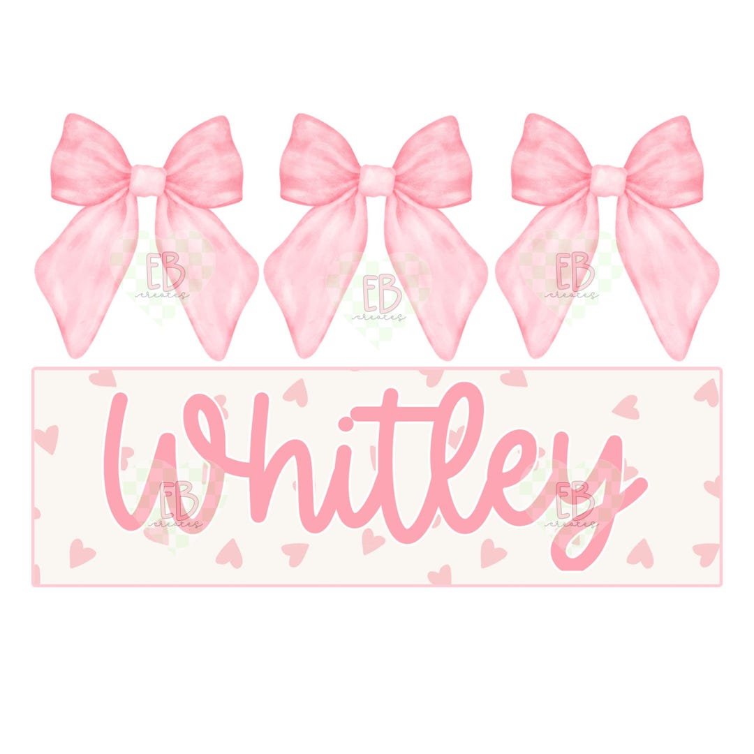 Kids Bow Custom Name PNG - Etsy