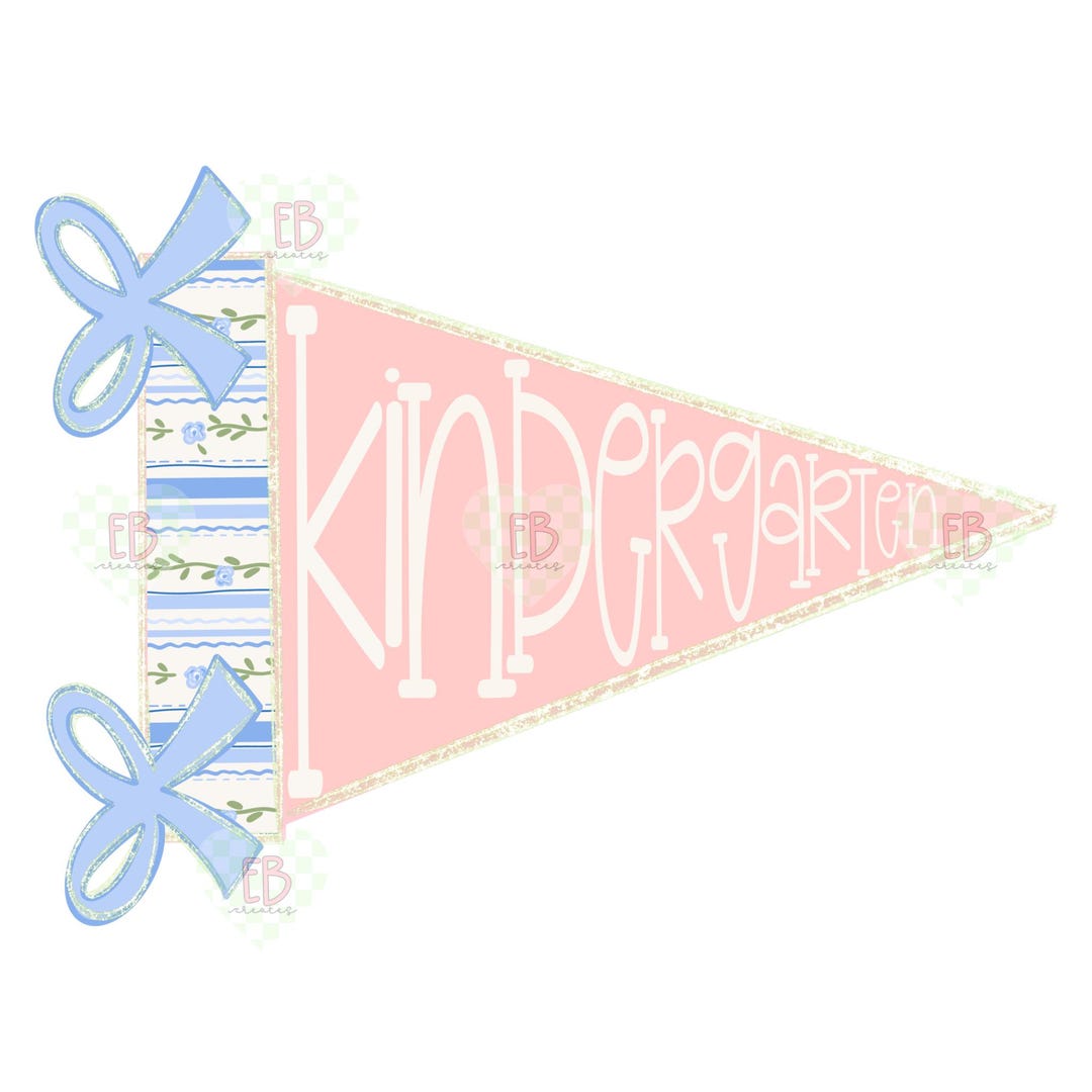 Kindergarten Pennant Flag Back to School PNG - Etsy