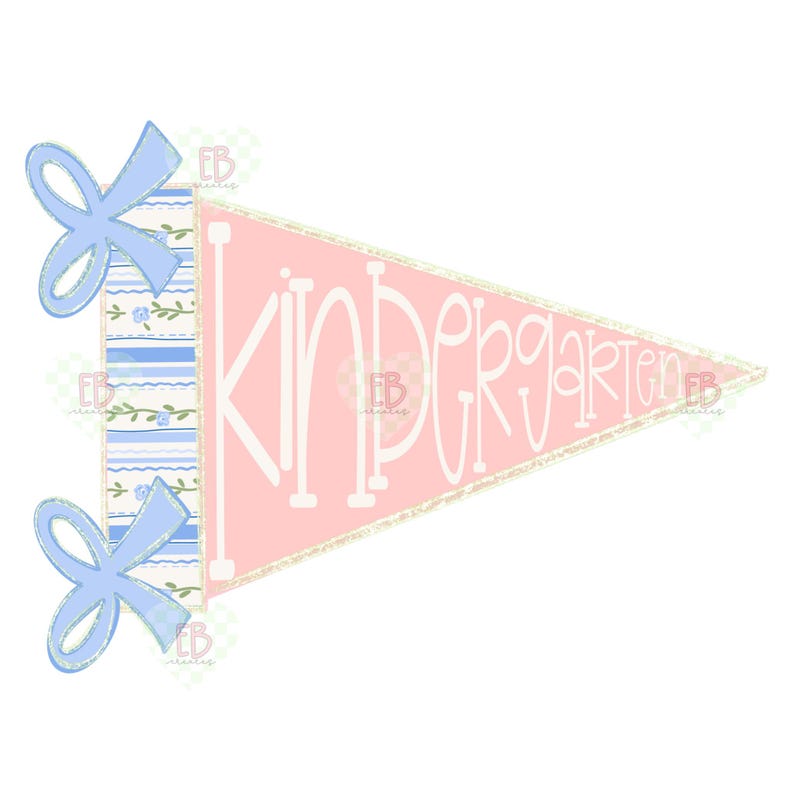 Kindergarten Pennant Flag Back to School PNG - Etsy