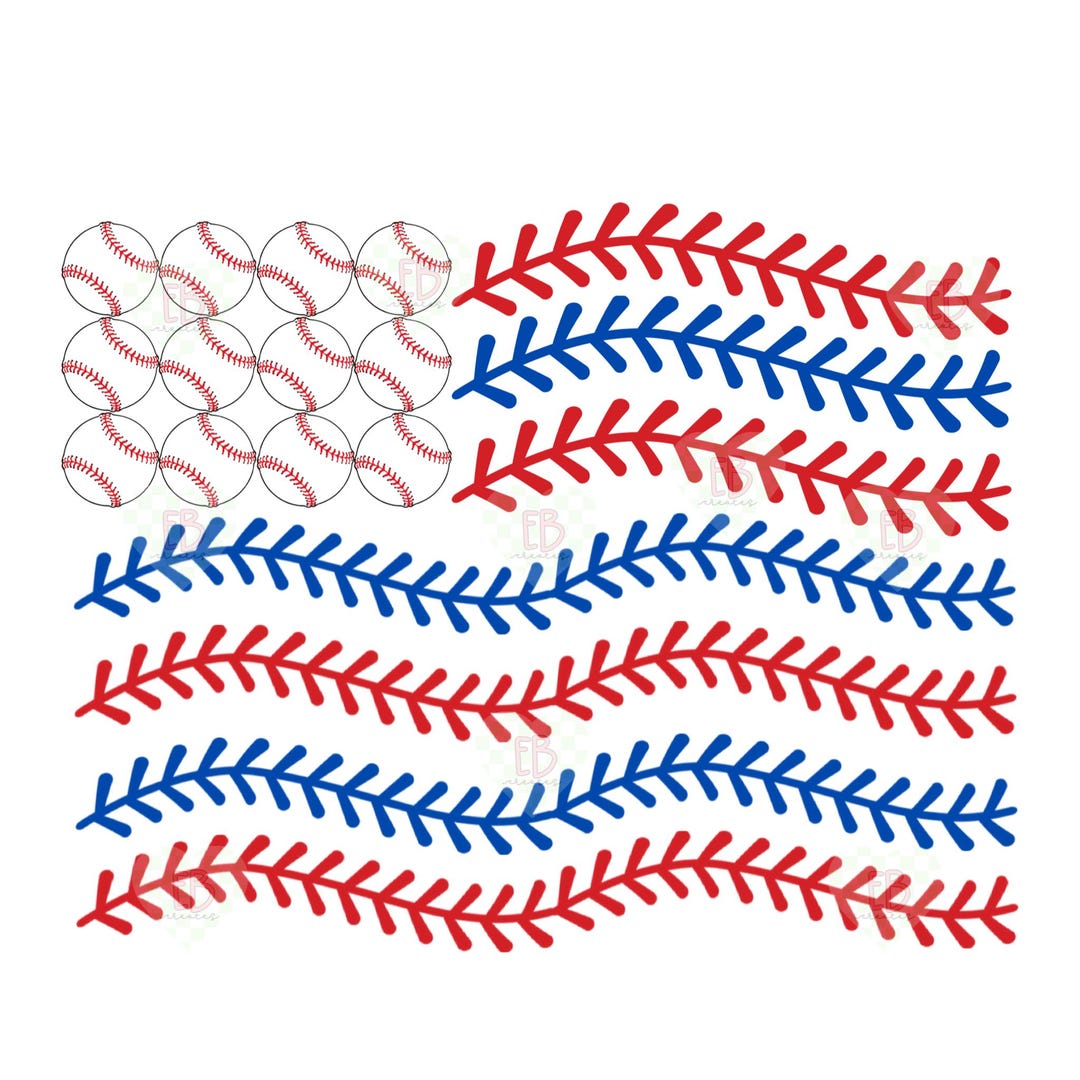 Patriotic Baseball Flag PNG - Etsy
