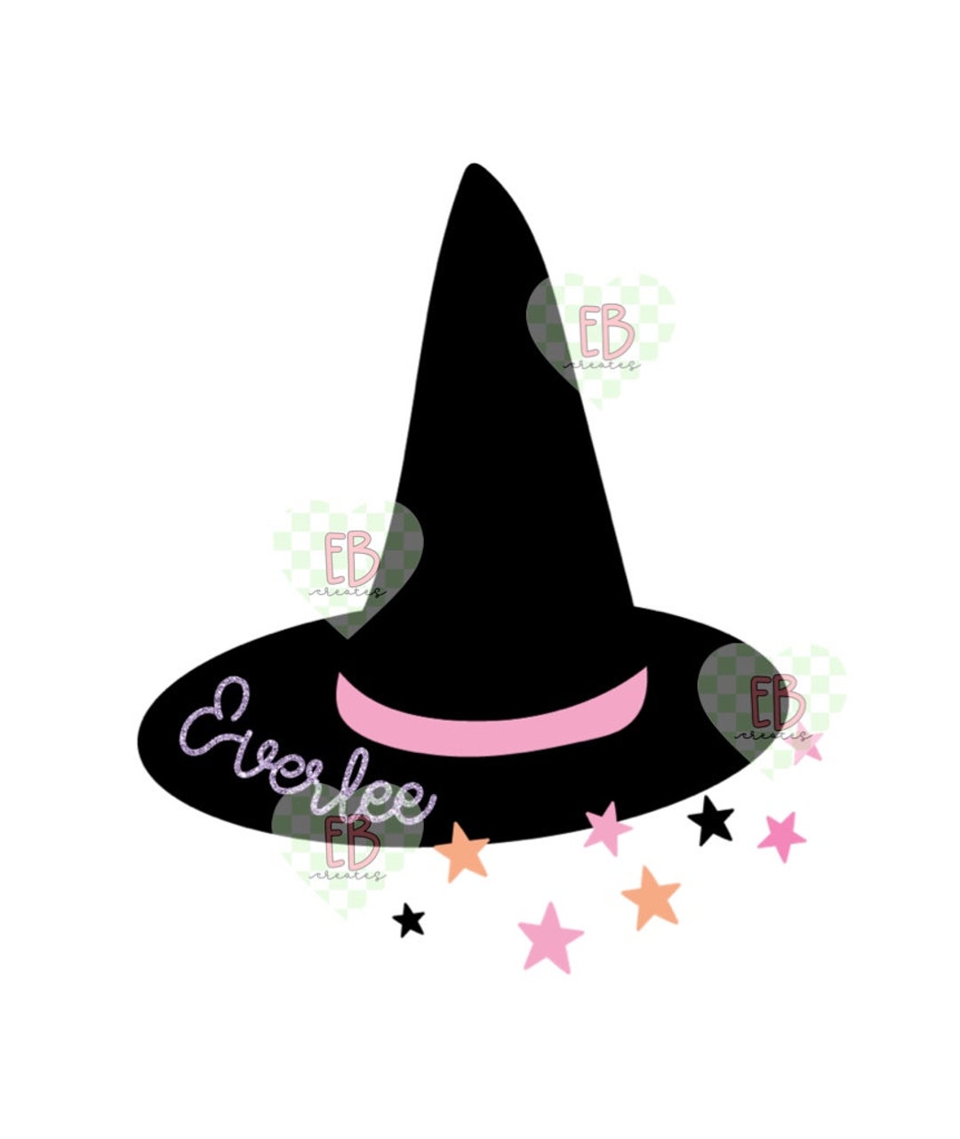 Witches Hat Custom Name PNG - Etsy