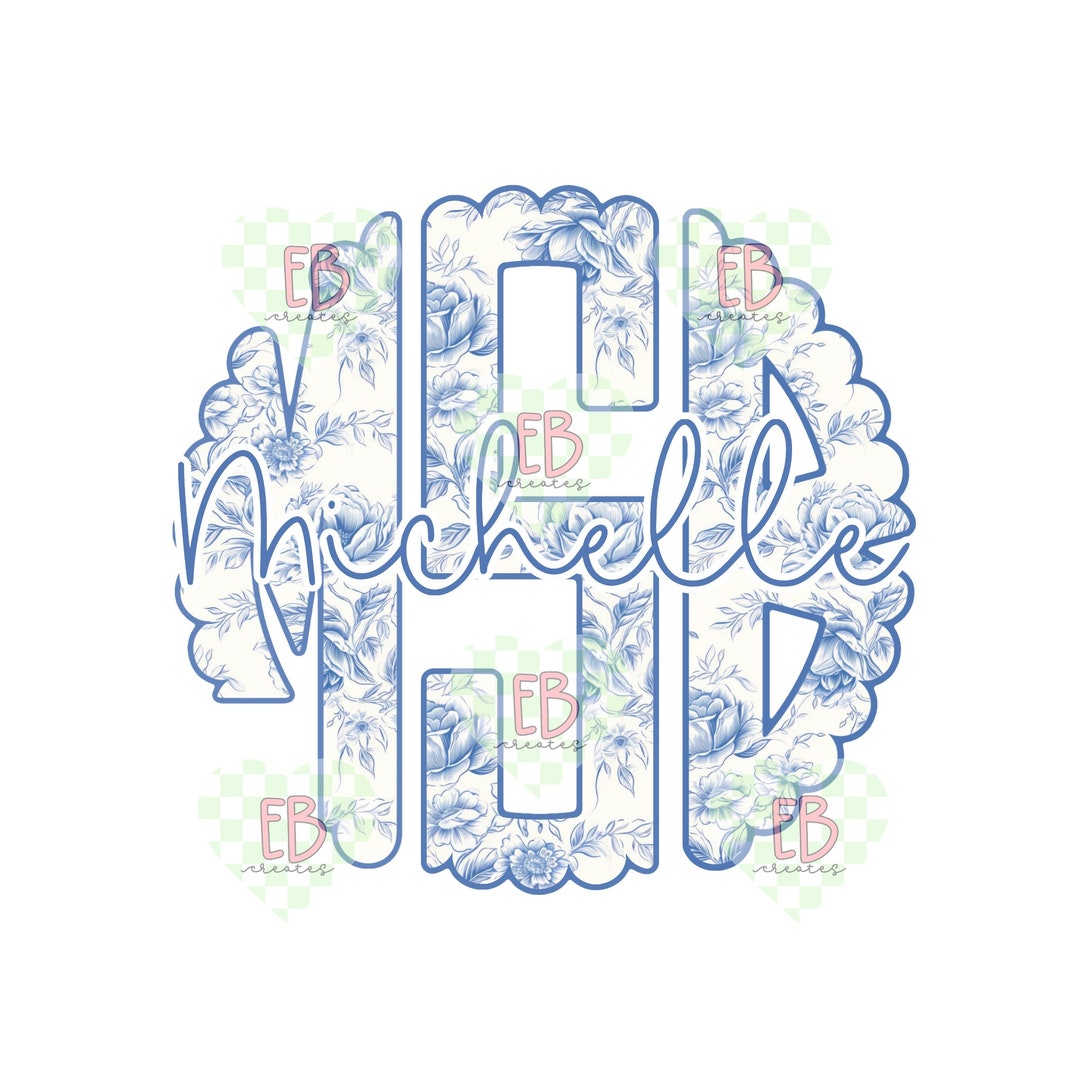 Custom Scalloped Monogram PNG - Etsy